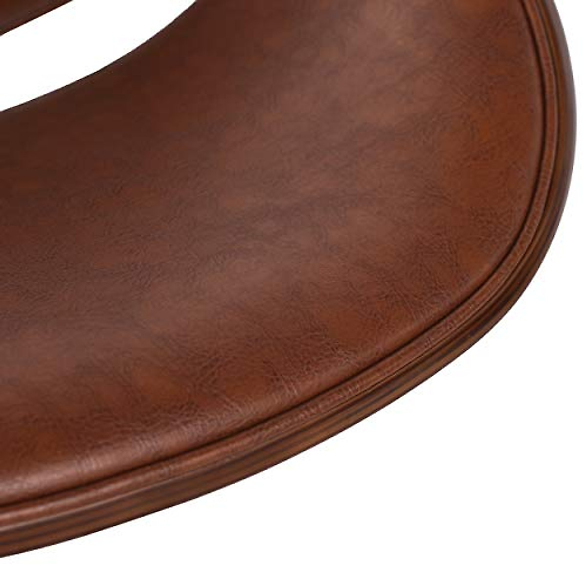 Christopher Knight Home Dawson ARMLESS Office Chair, Cognac Brown + Chrome + Walnut