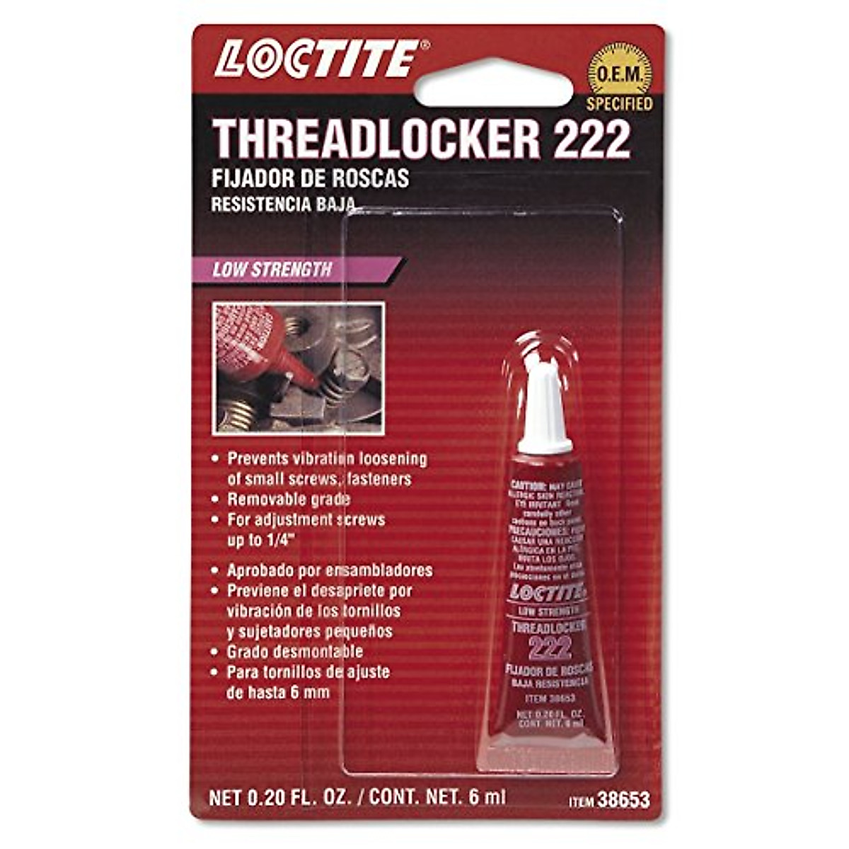 Loctite 555339 Low Strength Thread Locker, 1 Pack