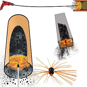 Xedragony Chimney Cleaning Brush Fireplace Flue Sweep Whip Cleaner Tools 30 Feet Rotary System Flexible 9 Rods Kit Drill Powered