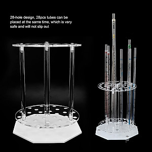 Pipette Rack Test Tube Rack, 28-Holes Pipette Rack Lab Pipette Holder Plexiglass for Student and Teacher for Chemical Laboratory