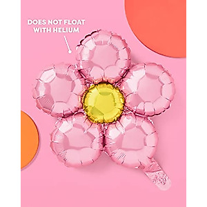 xo, Fetti Light Pink Flower Balloon Set - 4 pc | Groovy Birthday Decorations, Bachelorette, 70s Party Decorations, Baby Shower, Wedding, Photo Booth