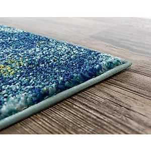 Unique Loom Positano Collection Coastal Modern Bright Colors Starfish Navy Blue Area Rug (9' x 12')