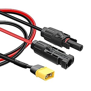 YACSEJAO Solar to XT60 Connector Cable 1.8M/5.9FT 16AWG Solar Charge Adapter to XT60H Male Extension Cable for RV Portable Power Station, Lipo Battery