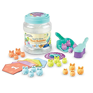 Learning Resources Count & Clean Dust Bunnies, Toddler Activities, Educational Toys Set, Color Teaching Toys, 29 Pieces, Age 3+