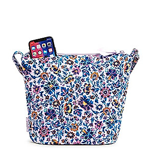 Vera Bradley Women's Cotton Bucket Crossbody Purse, Cloud Vine Multi - Recycled Cotton, One Size