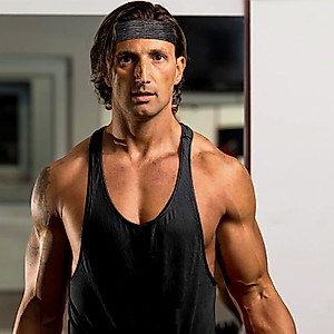 Braylin Men's Headbands, 3-Pack Headbands for Men, Sport Headbands for Running Fitness Yoga Cycling, Sweat Wicking Non Slip