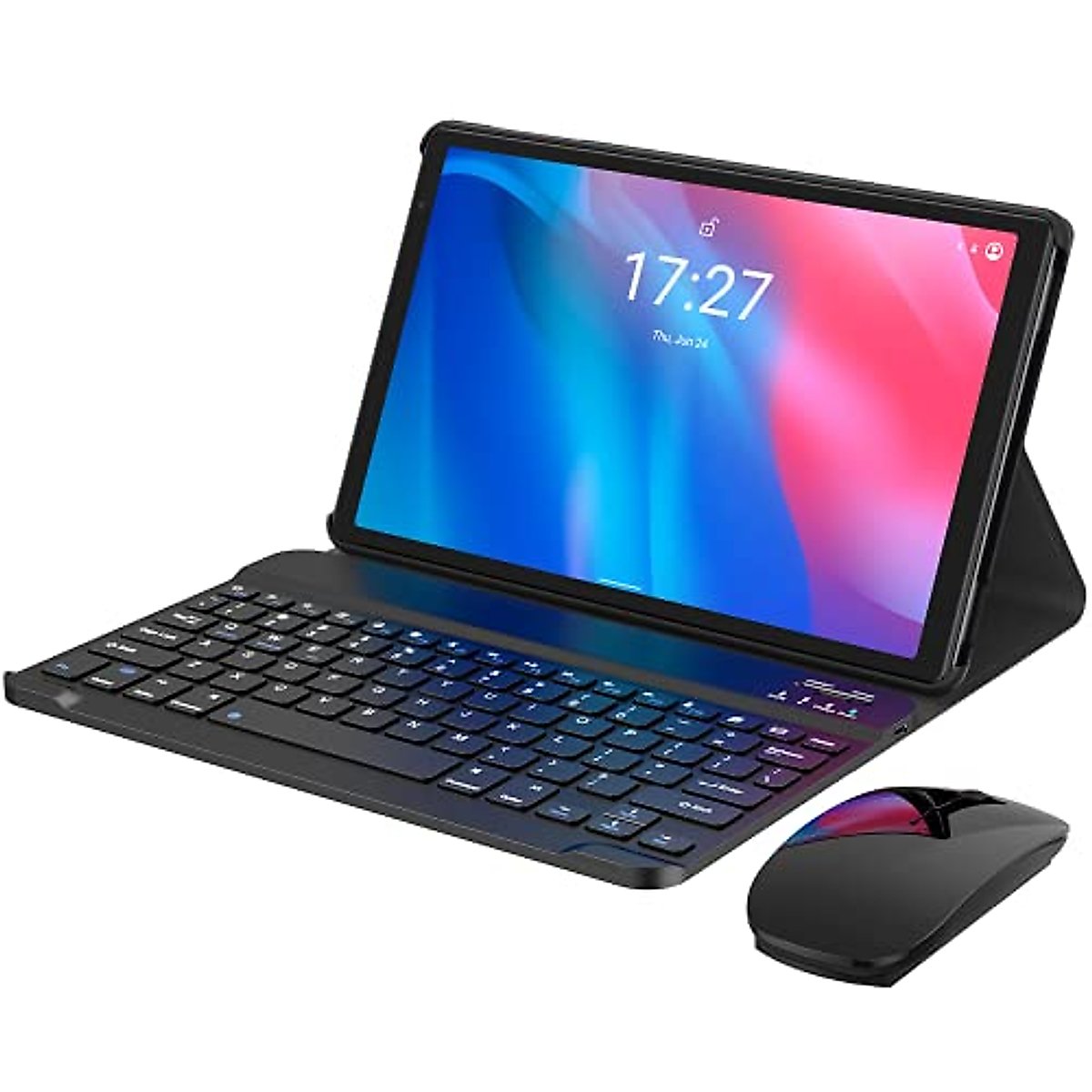 LNMBBS Tablet 10 Inch Android 11, Octa-Core 1.8GHz Processor,4GB RAM,64GB Storage,2.4G/5G WiFi,1080P FHD IPS Display,Tablet with Keyboard,13MP Rear Camera,Bluetooth 5.0,GPS,Face ID,Gray