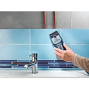 BOSCH GMS 120 Wall Scanner with Modes for Wood, Metal, and Live Wiring, Includes 9V Battery, Hand Strap, & Pouch