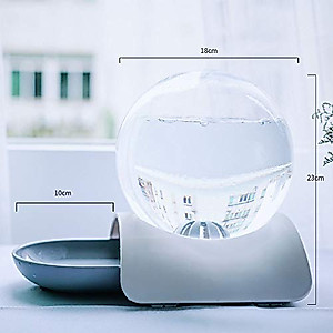 Gravity Waterer Feeder Dogs Pets Automatic Water Drinking Dispenser Fountain for Cats/Dogs Non-Slip 2.8L Grey