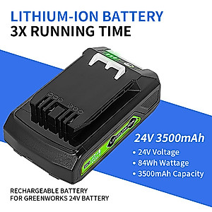 CHNUOPOGER 24V 3.5Ah Replacement Battery for Greenworks 24V Battery 29842 29852 BAG708 BAG711 Compatible with Greenworks 24V Cordless Tools 20352 22232 2508302
