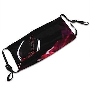 Wine Fashion Masks Cool Breathable Water Repellent Washable Face Mask Printed Fabric 2 Pieces of Filter Reuse Bandanas Balaclava for Men Women Teenagers
