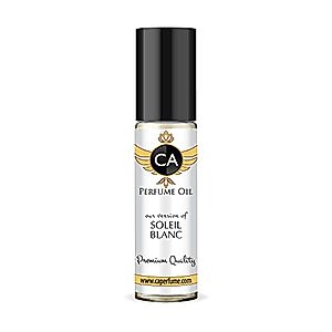 CA Perfume Impression of T. Ford Soleil Blanc For Women & Men Replica Fragrance Body Oil Dupes Alcohol-Free Essential Aromatherapy Sample Travel Size Concentrated Long Lasting Roll-On 0.3 Fl Oz/10ml