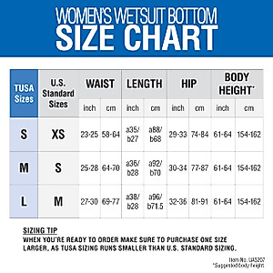 TUSA Sport Womens 2mm Neoprene Wetsuit Pants, Large, Black