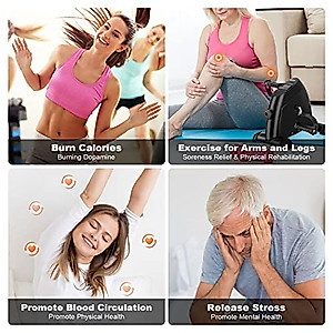 Mini Exercise Bike, AGM Under Desk Bike Pedal Exerciser Foot Cycle Arm & Leg Peddler Exerciser Machine with LCD Screen Displays (Black)