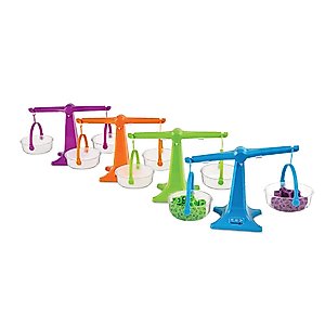 hand2mind Nestable Pan Balance, Pan Balance Scale for Classroom, Math Balance Scale for Kids, School Weight Scale, Balancing Scale Toy, Preschool Science Center Materials (Set of 4)