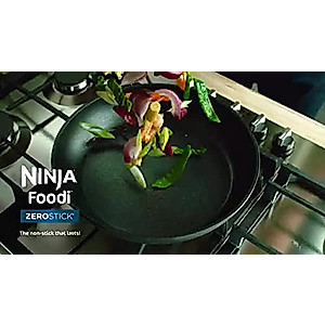 Ninja ZEROSTICK Premium Cookware 28cm Frying Pan, Long Lasting, Non-Stick Hard Anodised Aluminium, Induction Compatible, Oven Safe to 260°C, Grey C30028UK
