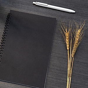 Ykimok 8.65 x 5.9 Inch 2 Pack College Ruled Notebook, Soft Black Cover Spiral Notebook, Memo Notepad Sketchbook, Students Office Business Diary Spiral Book Journal, 160 Pages, 80 Sheets