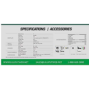 LILLIPUT 7 inch TK700-NP/C/T-B Rugged HDMI Touch Screen Monitor with High Brightness and Open Frame