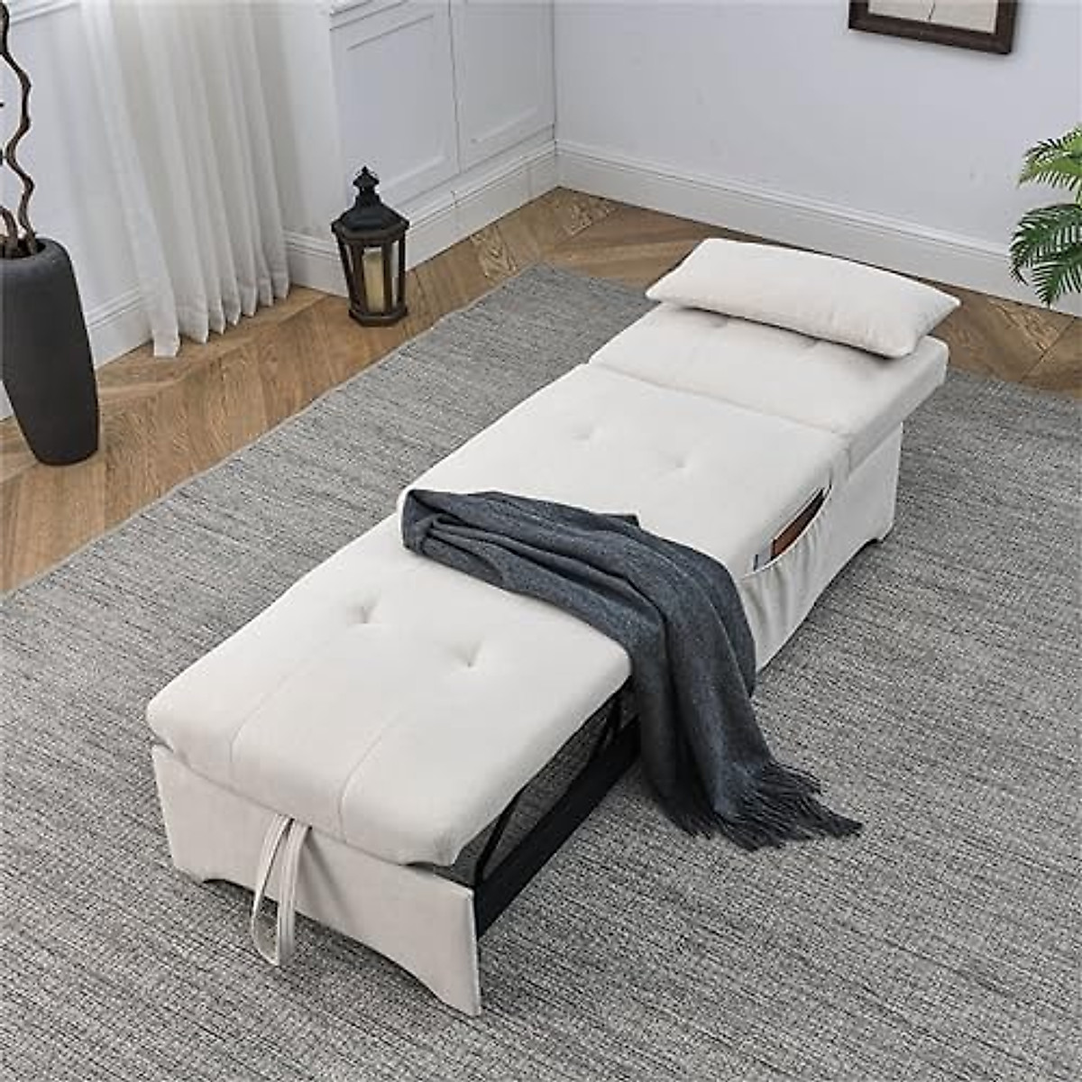 JFUYJK 24.5" W Convertible Chair 4 in 1 Multifunctional Folding Sleeper Sofa Bed Pull Out Sleeper Sofa Bed with Adjust