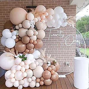 126PCS Boho Brown Dusty Rose Pink Nude Ivory White Baby Shower Balloons Balloon Garland Arch Kit, Teddy Bear Jungle Safari Baby Shower Birthday Party Decorations Supplies for Boy Girl