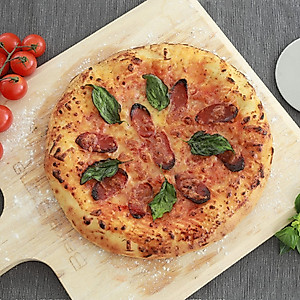 BakerStone Pizza Peel Kit Set of 3, Wood Pizza Paddle, Stainless Steel Pizza Peel and Pizza Turning Peel Turner