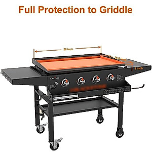 LEWORKUS 28" Griddle Mat Silicone for Blackstone, Silicone Griddle Cover Compatible with Blackstone, Blackstone Griddle Accessories, Heavy Duty Grill Cover for All Season Cooking Protective