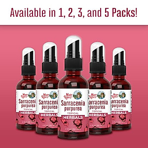 MaryRuth Organics Sarracenia Purpurea Liquid | Sarracenia Purpurea Topical Herbal Liquid | Purple Pitcher Plant | Vegan | Non-GMO | Gluten Free | 2 Fl Oz | 5 Pack