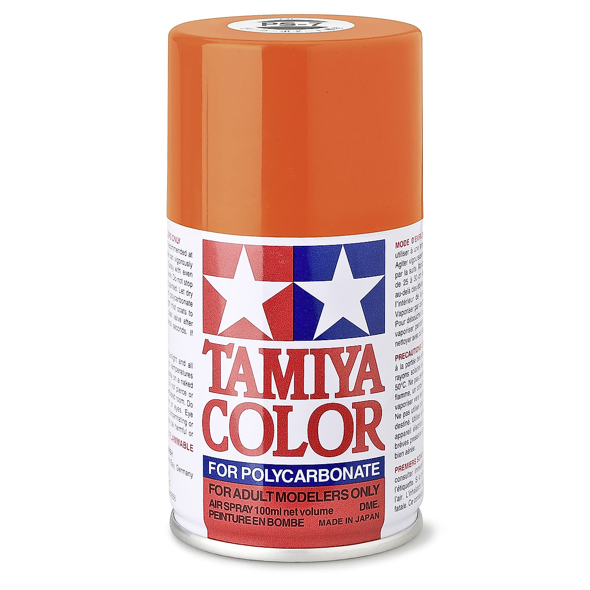Tamiya 86007 PS-7 Orange Spray Paint, 100ml Spray Can