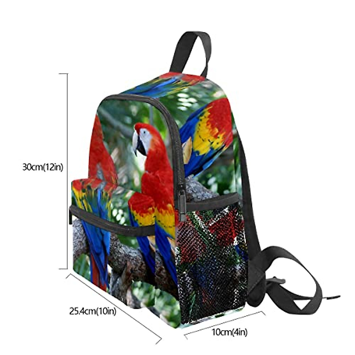 ZGONOHYE Girls Cute Mini Backpack Scarlet Macaw Bird Parrot Small Backpack School Bag Lightweight Preschool Backpacks Fashion Backpack Purse for Women Travel Bag Daypack for Girls Boys