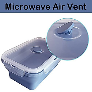 RMAMSCOV Silicone Collapsible Food Storage Containers with Airtight Lid, Set of 4 Silicone Lunch Containers, Prep/Storage Bowls Microwave and Freezer and Dishwasher Safe (Grey)