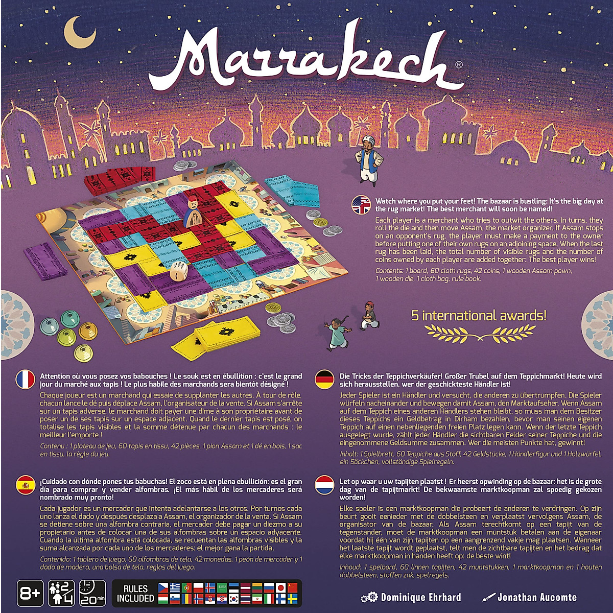 Marrakech | Strategy Game for Families and Adults | Ages 8+ | 2 to 4 Players | 20 Minutes