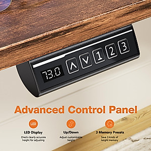 Sweetcrispy Standing Desk Adjustable Height, 48inch Electric Sit Stand up Desk for Home Office, Modern Rising Work Table for Computer Laptop, Lift Gaming Desk Sturdy Ergonomic Workstation, Rust Brown