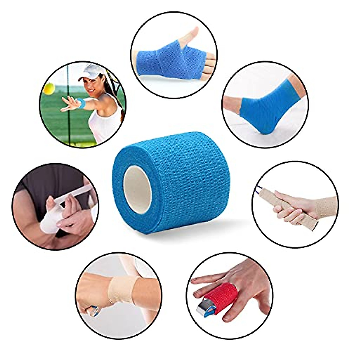 16 Pack Self Adhesive Bandage Wrap 3 inch, Coban Wrap Self Sticking Bandage Wrap, Wound Wrap Self Adherent for Wrist Ankle Sprains, Swelling, Vet Wrap for Animals Pet(Pink)