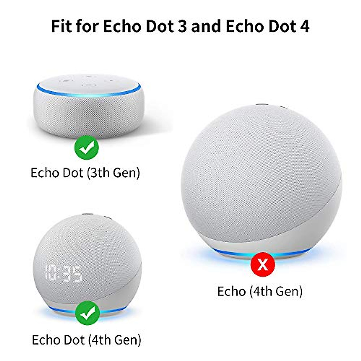 HomeMount Dot 4th Gen Wall Mount, Sturdy Clear Acrylic Wall Shelf Holder, Space Saving Solution Bracket for Dot 3 Dot 4 2Pack