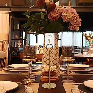 Urban Deco 16 Pieces Table Card Holder 8 inches Table Number Holders Place Steel Card Holders for Photos, Food Signs, Memo Notes, Weddings, Restaurants, Birthdays (Gold)