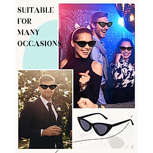 Kanayu 24 Pairs Retro Cat Eye Sunglasses for Women Vintage Sunglasses Trendy Goggles Plastic Frame Sunglasses for Party (Black)