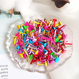 Quacc 200pcs Multicolor Split Pins Round Scrapbooking Brads Split Pins Paper Fasteners Brads for Craft Art Crafting School Project Decorative Scrapbooking DIY Supplies (0.24 x 0.5Inch)