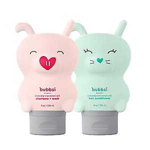 Bubbsi 2-in-1 Shampoo & Conditioner for Curly Hair, Deep Moisture for Dry Scalp, High Levels of Organic Cold-Pressed Coconut Oil, Sulfate and Paraben Free, Hypoallergenic, 32 oz