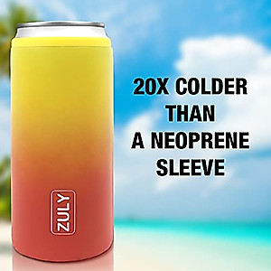 Zuly - Insulated Can Cooler for Slim Beer & Hard Seltzer | Stainless Steel 12oz | Double Wall Vacuum Insulated Drink Holder Pink for Slim Truly White Claw Henrys Bon Viv Corona Red Bull
