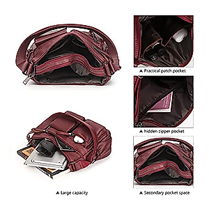 Artwell Hobo Shoulder Bag Soft PU Leather Crossbody Bag For Women Tote Handbag Purse Fashion Bag Lady (Wine Red)