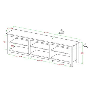 Walker Edison Wren Classic 6 Cubby TV Stand for TVs up to 80 Inches, 70 Inch, Espresso