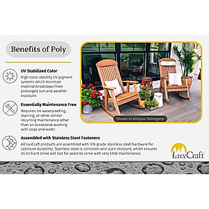 LuxCraft Plastic Poly Outdoor Rocking Chair, Front Porch Rocker, Patio Rocking Chair for Outside (Black)