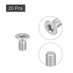 uxcell M3x6mm Torx Security Machine Screws, 20pcs 316 Stainless Steel Countersunk Head Tamper Proof Screw Fasteners Bolts