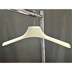 NAHANCO 15 ½” Contoured Plastic Top Hanger for Displays, White - 12/Carton