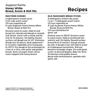 Augason Farms Honey White Bread Scone & Roll Mix Emergency Food Storage #10 Can