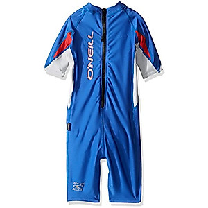 O'Neill Toddler O'Zone UPF 50+ Short Sleeve Spring Suit, Blue/Grey/Red, 1