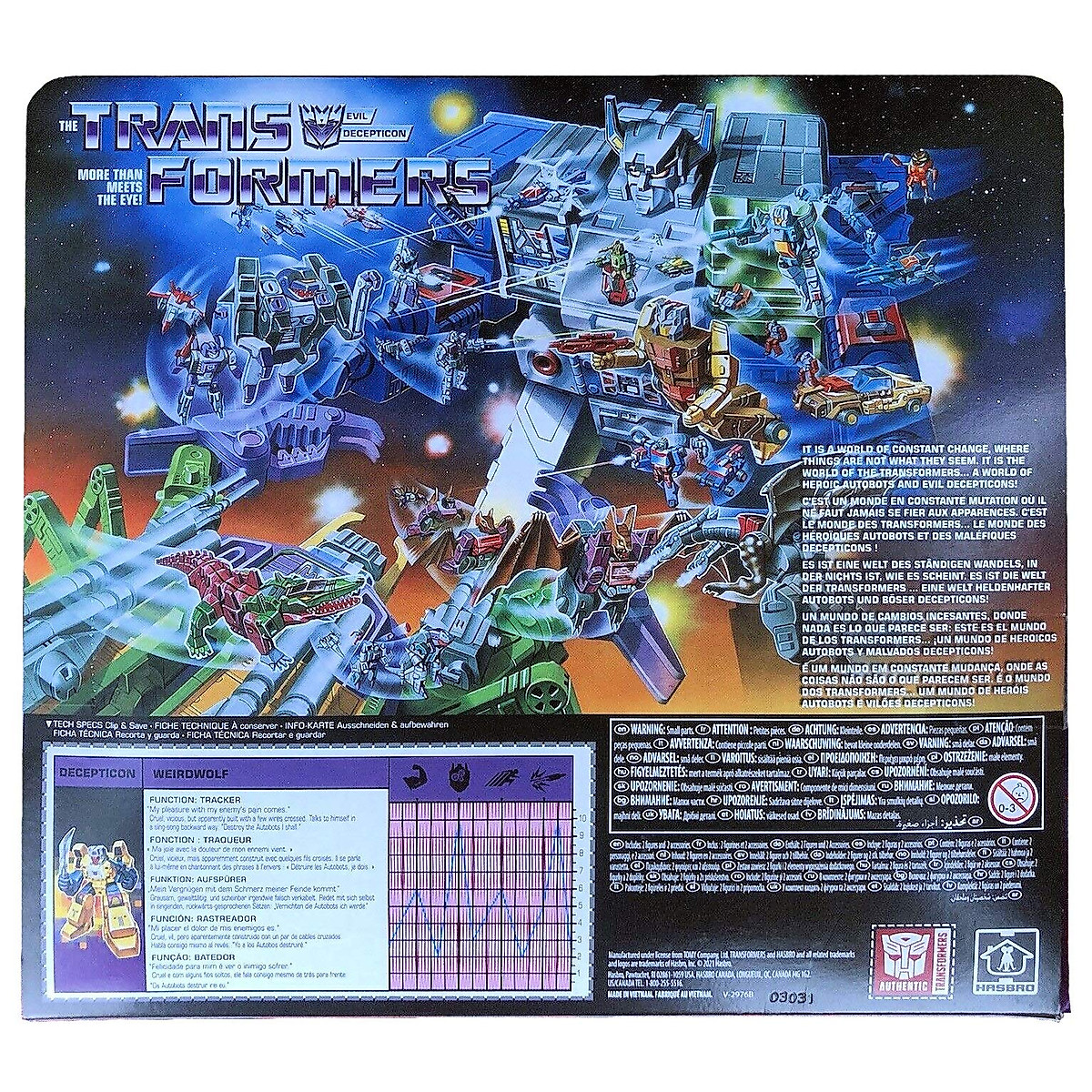 Transformers 2021 Modern Figure in Retro Packaging Decepticon Headmaster Weirdwolf with Monxo