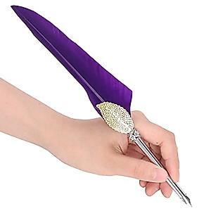 Shanrya Calligraphy Pen Set Retro Delicate Texture Exquisite Design Goose Pen Set with Metal Tip for Home Office School