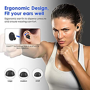 GIM Wireless Sport Earbuds with Charging Case,True Mini Wireless Earbuds with IPX5 Waterproof Built in Mic Headset Compatible iOS Android Smartphone.