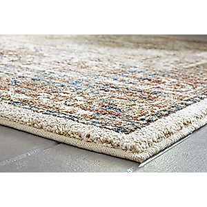 Signature Design by Ashley Jirair Traditional 8 x 10 ft Medallion Pattern Rug, Brown & Cream Multi Color